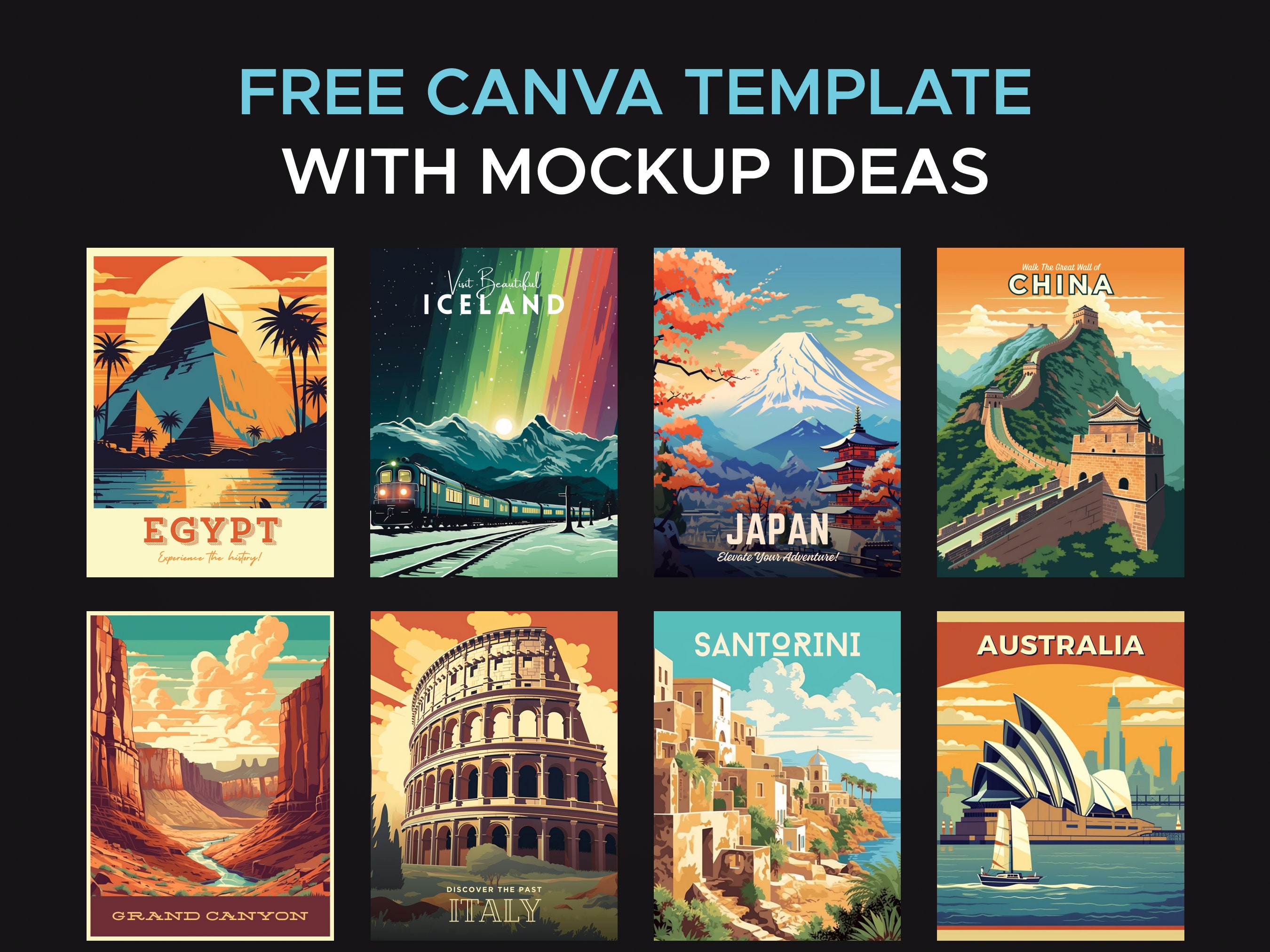 Vintage Travel Poster Midjourney Prompt Customizable AI Travel Poster ...