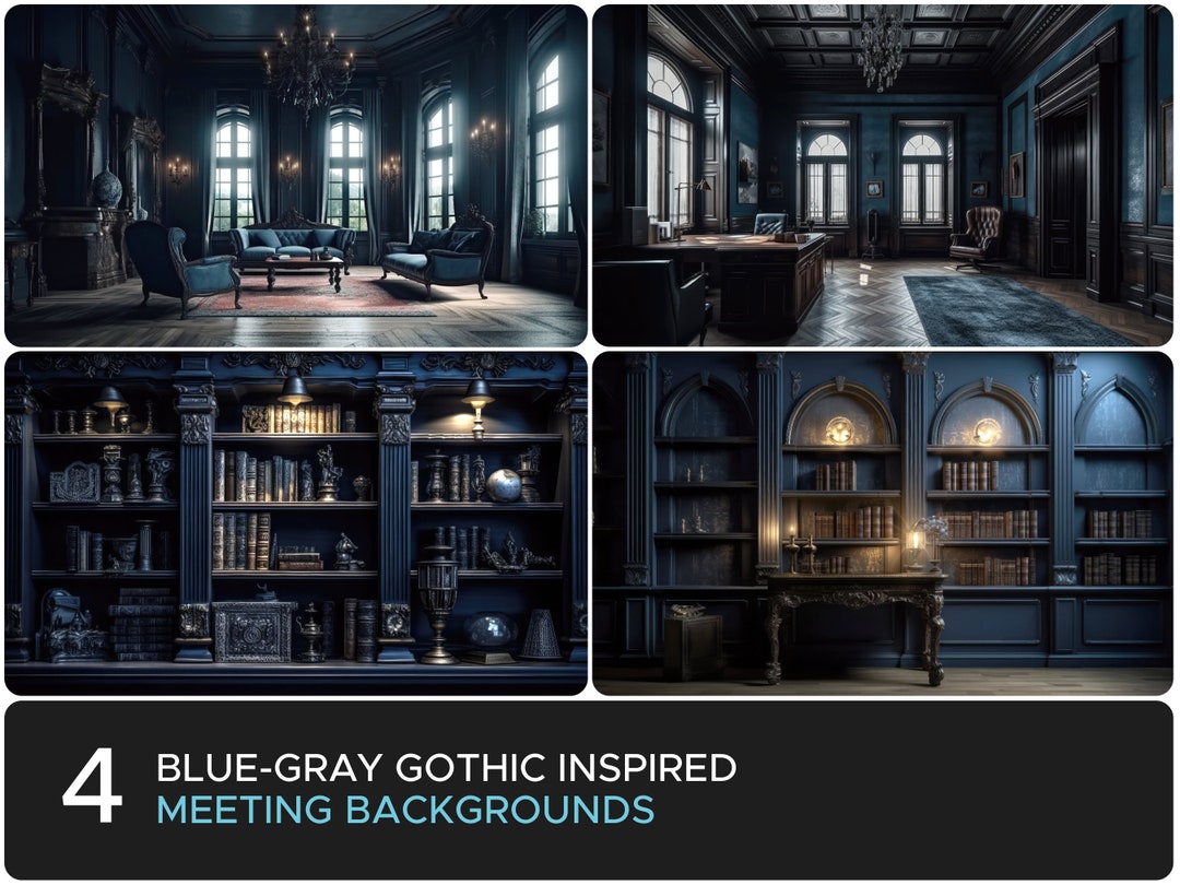4 Blue-gray Gothic Zoom Backgrounds Realistic Zoom Meeting - Etsy