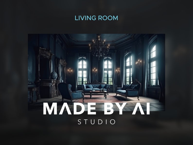 4 Blue-gray Gothic Zoom Backgrounds Realistic Zoom Meeting - Etsy