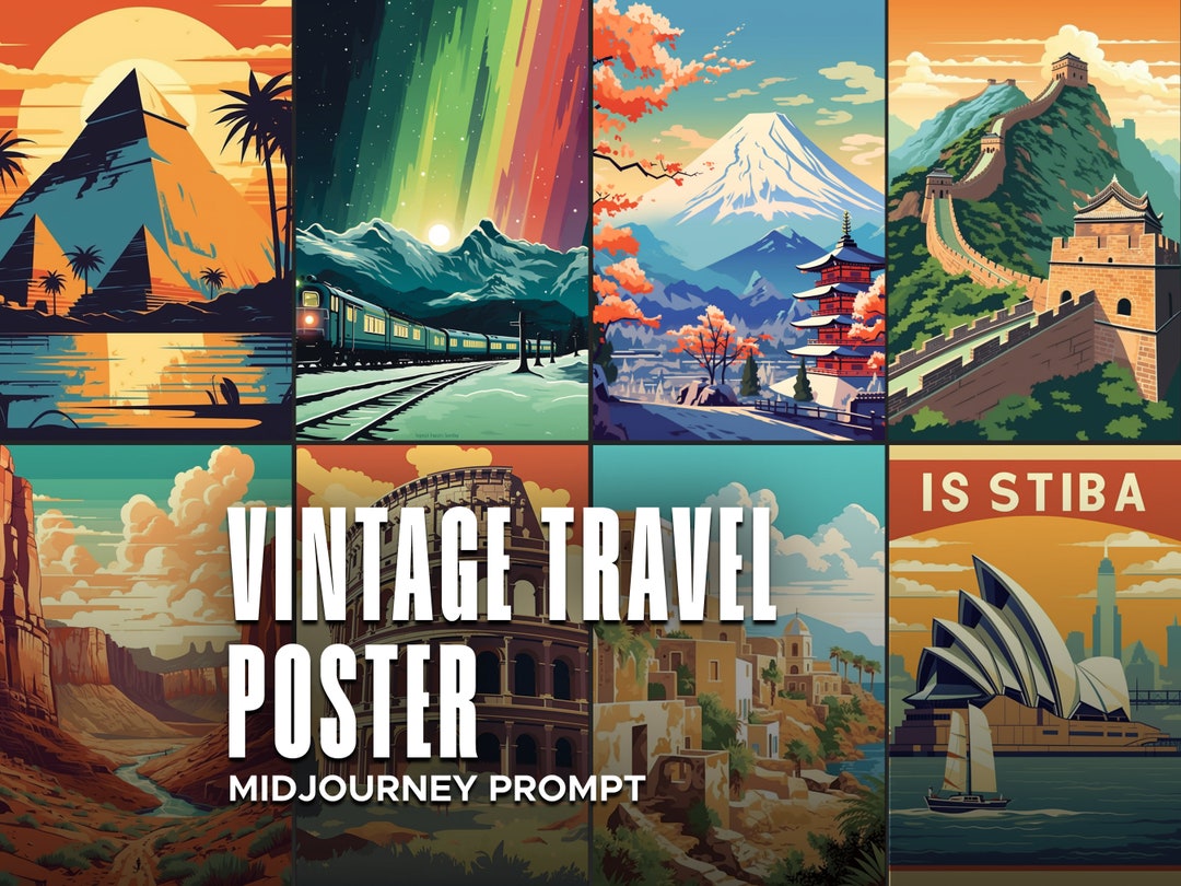 Vintage Travel Poster Midjourney Prompt Customizable AI Travel Poster ...