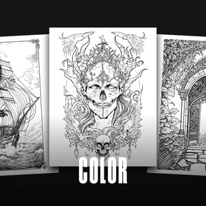 Gothic Adult Coloring Book - 30 Printable Digital Download Gothic Adult ...