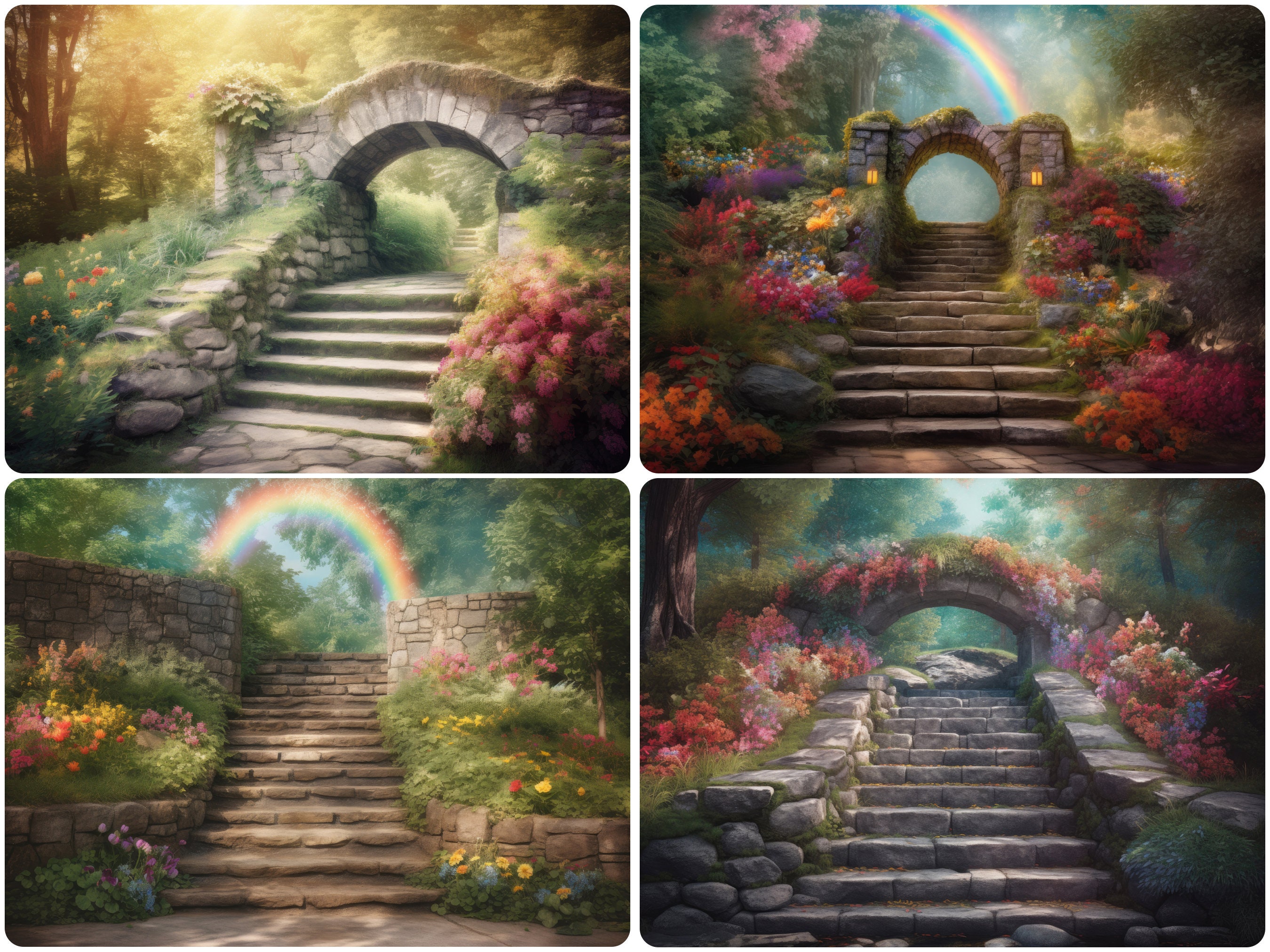 10 Whimsical Garden Backdrops Bundle Photoshop Overlays - Etsy