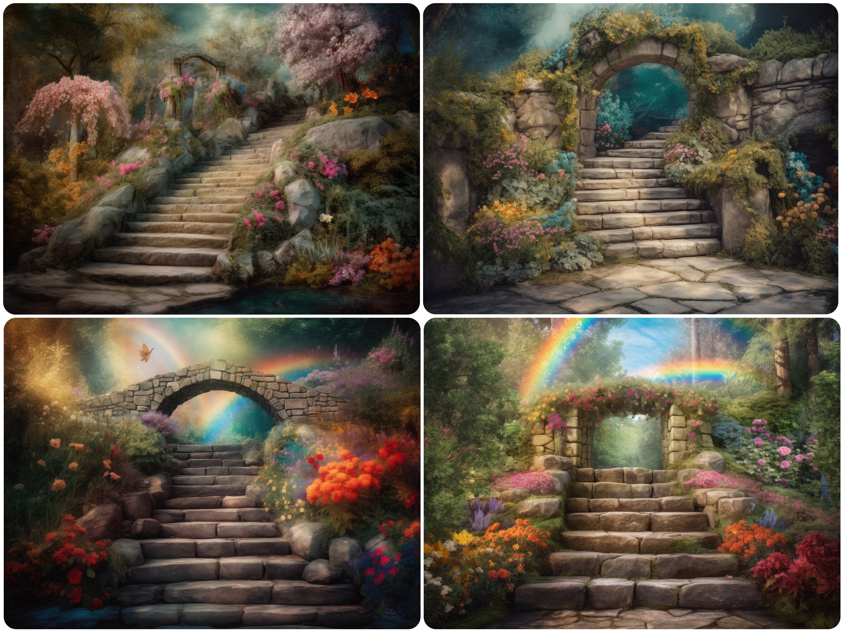 10 Whimsical Garden Backdrops Bundle Photoshop Overlays - Etsy