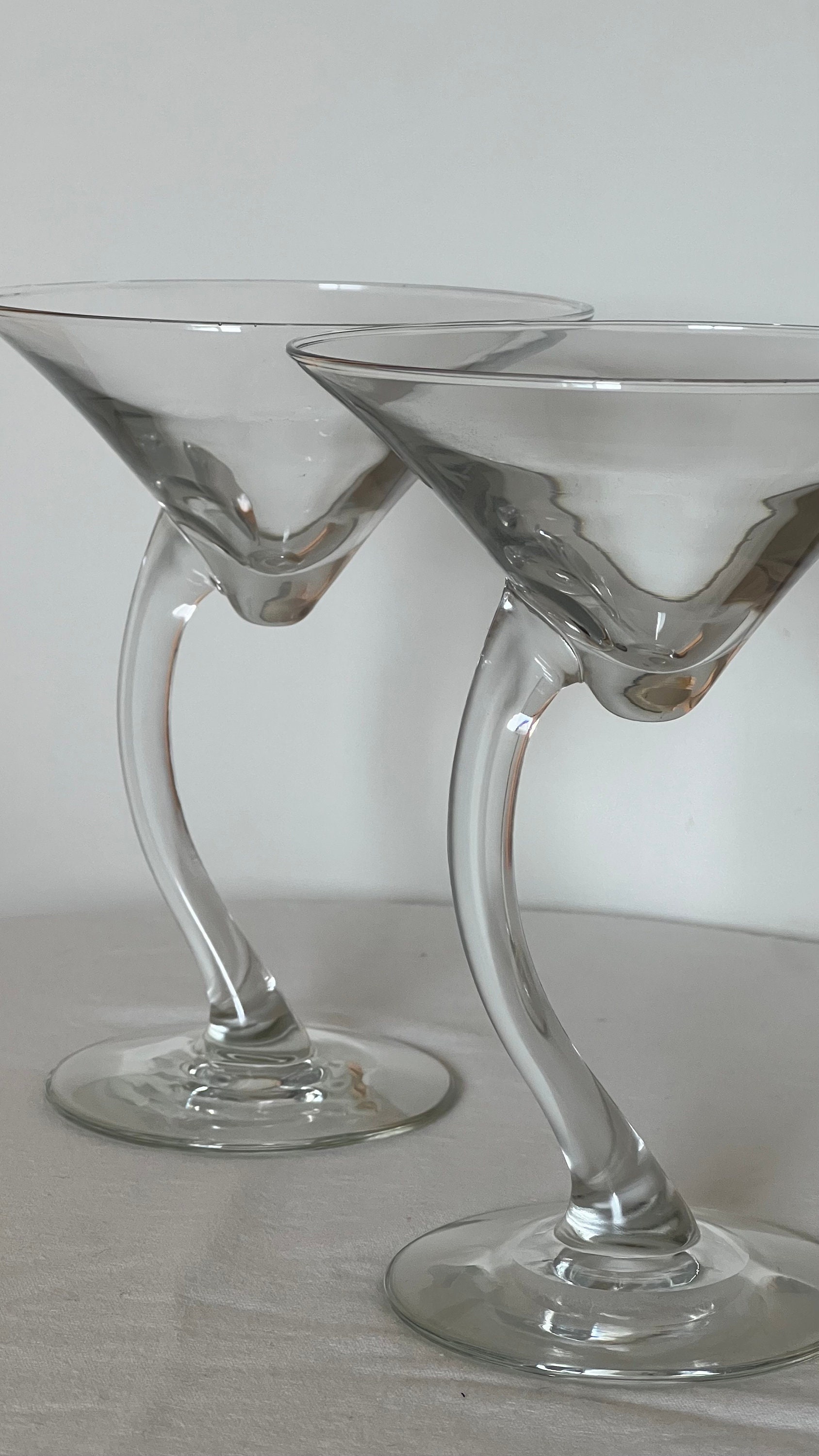 Libby Bravura Curved Stem Martini Glasses Retro 1980's - Etsy