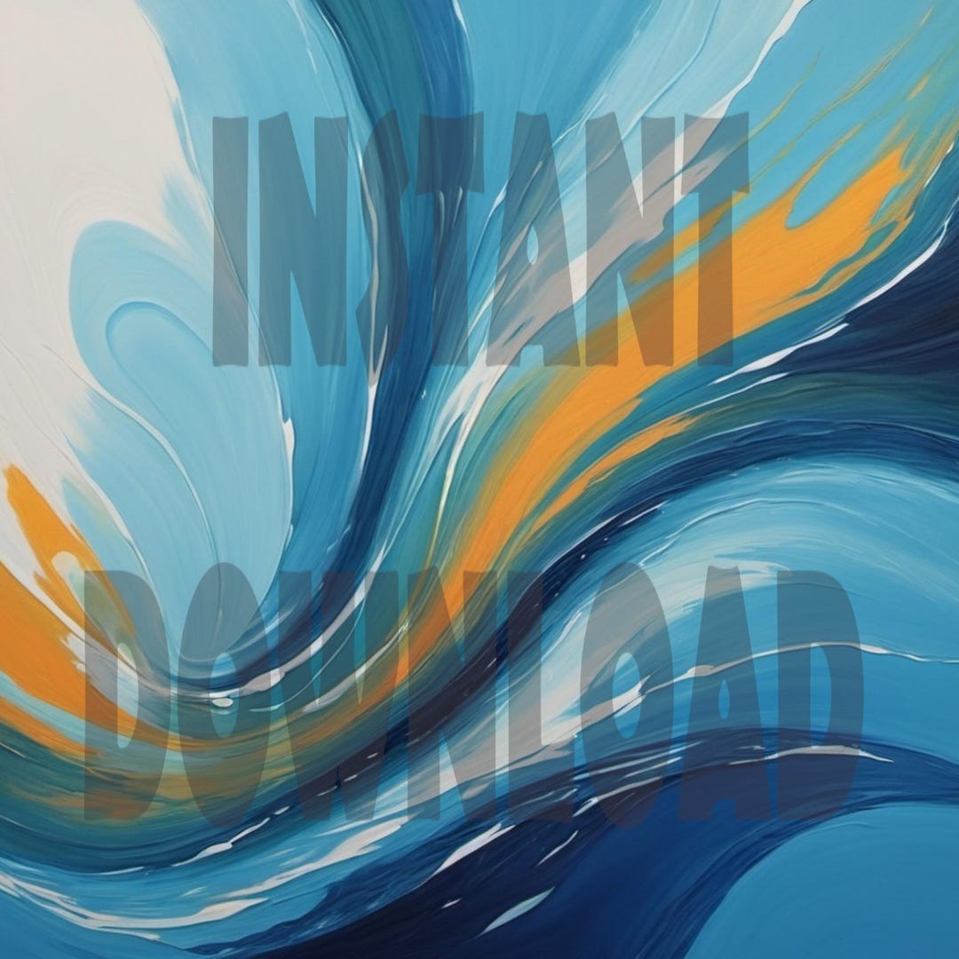 Abstract Art Print, Digital Abstract Painting, Instant Download Wall ...