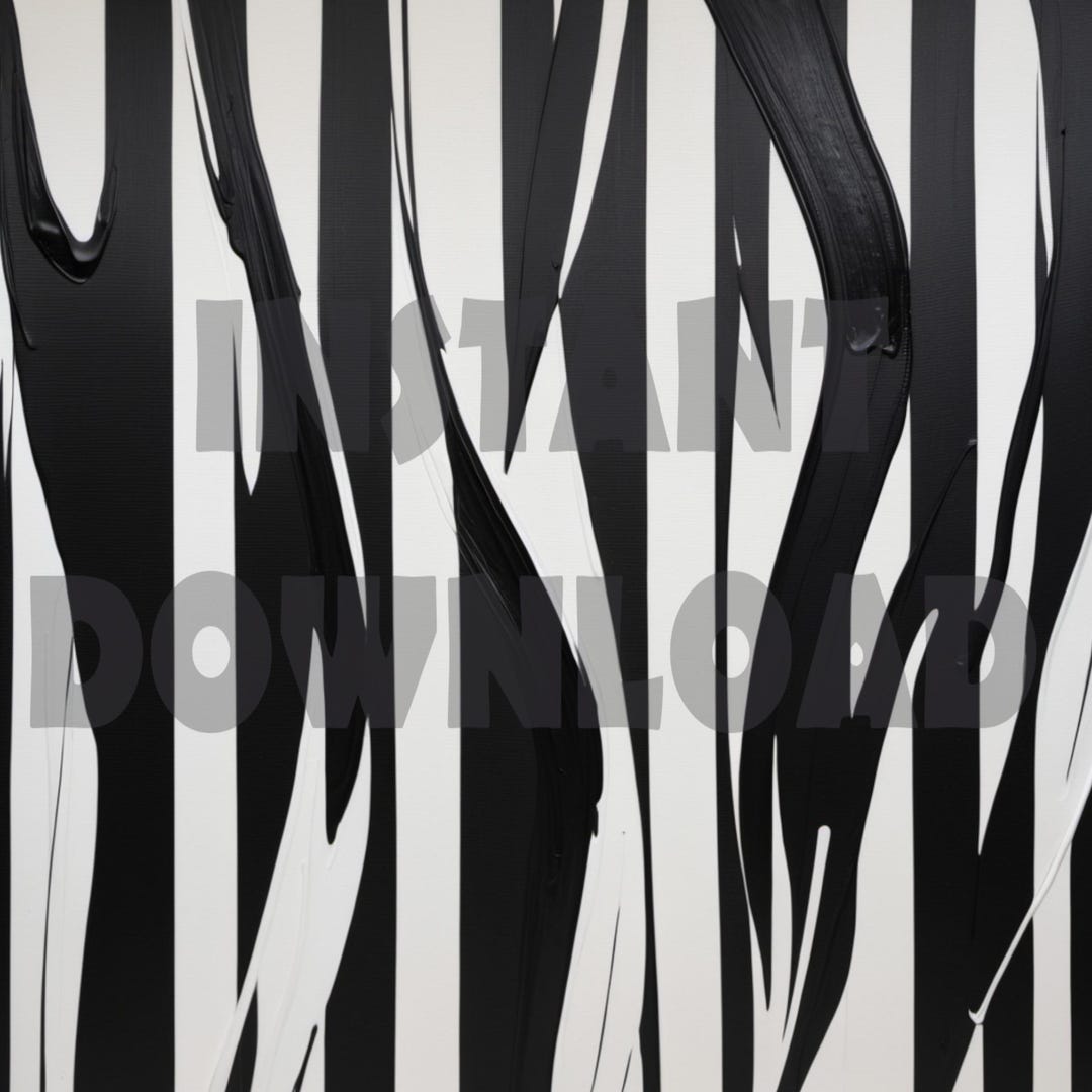 Black and White Stripe Abstract Art Instant Digital Download - Etsy