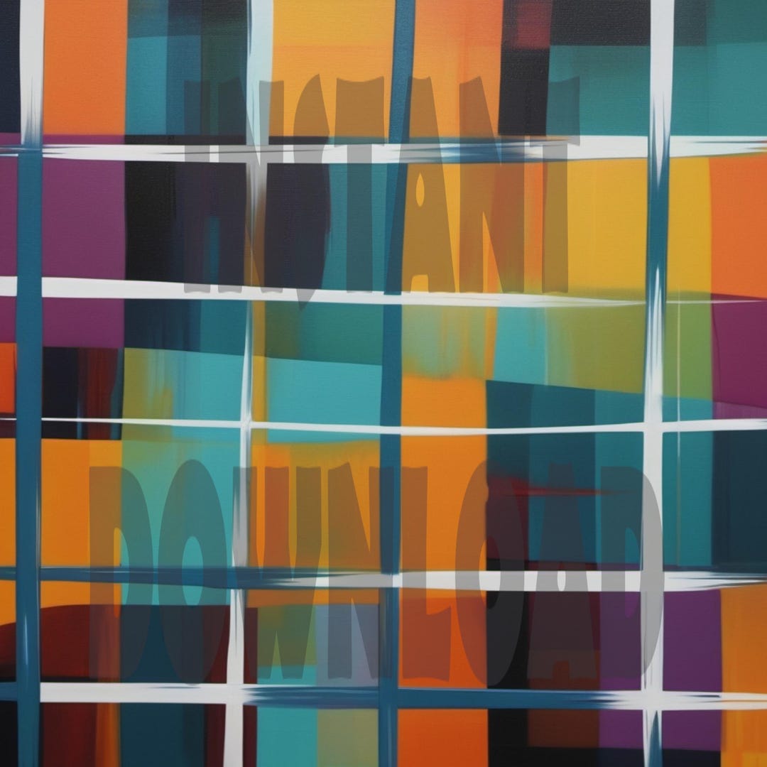 Colorful Bright Plaid Checker Instant Downloadable Art - Etsy