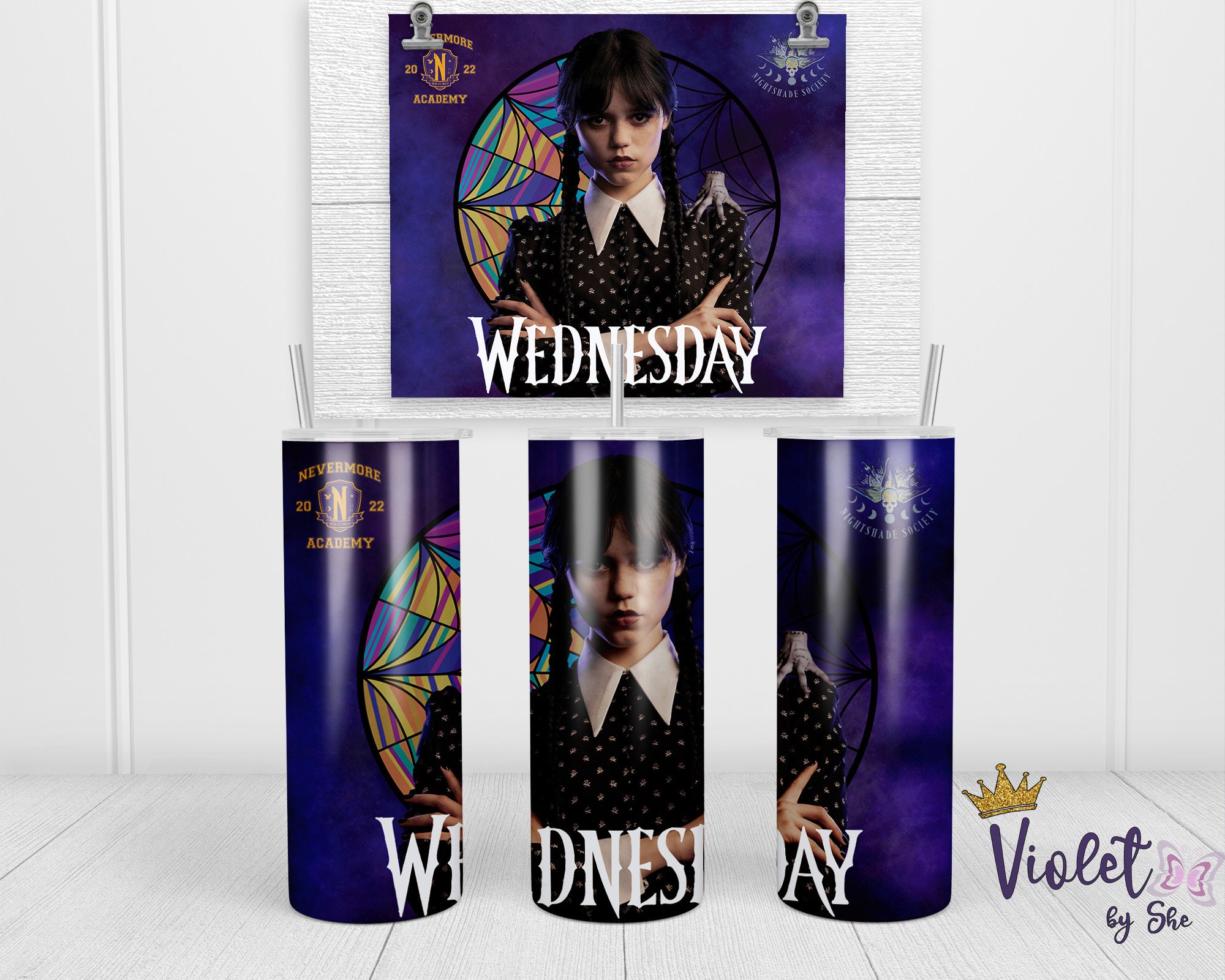 Wednesday Merlina Addams Template for Tumblers 20&30oz Sublimation ...