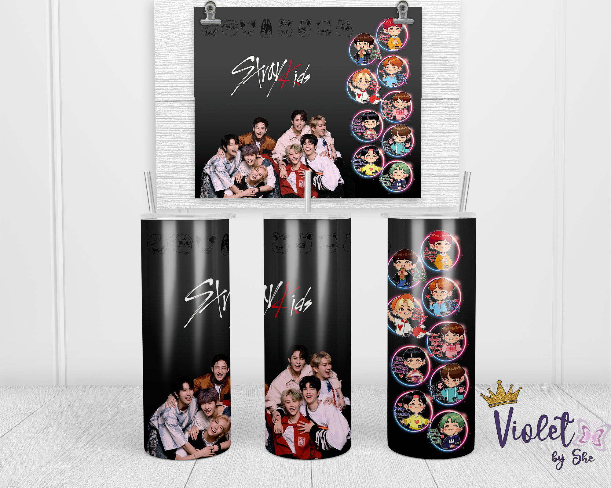 Stray Kids Music Group Animation Template for Tumblers 20oz Sublimation ...