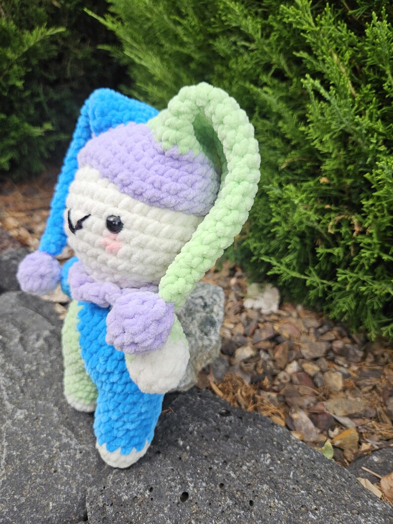 Jester Crochet Plushie Stuffed Animal Amigurumi Clown Circus Blue Green ...