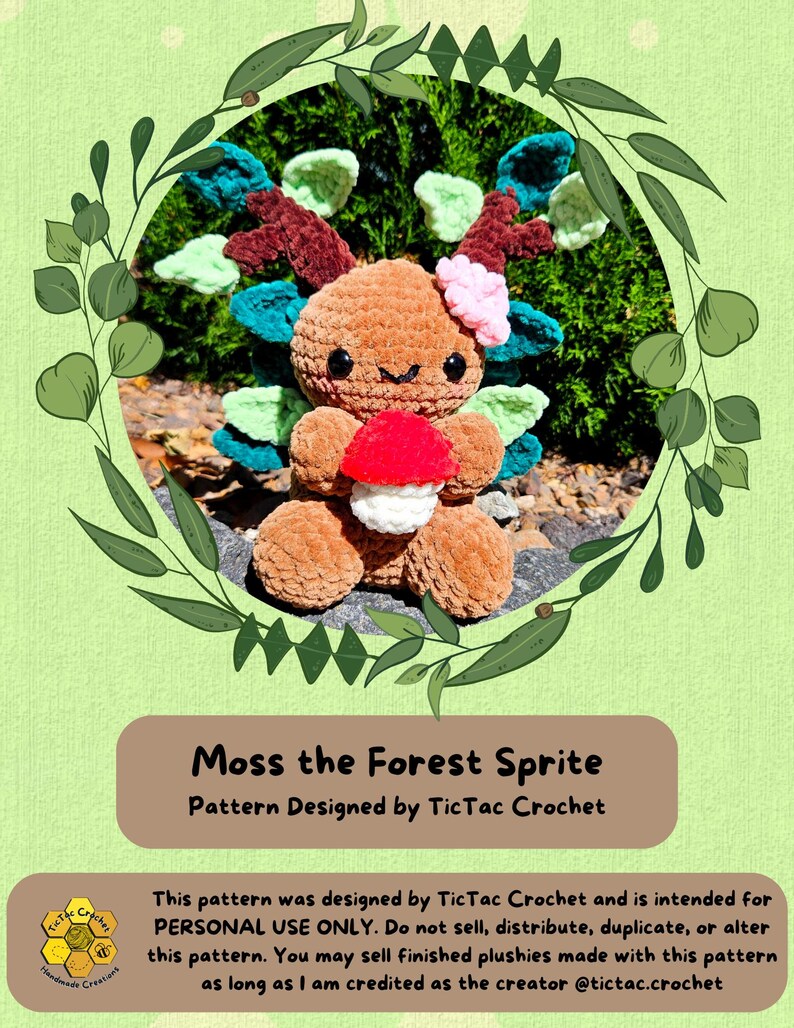 CROCHET PATTERN: Moss the Forest Sprite PDF Tutorial Amigurumi ...