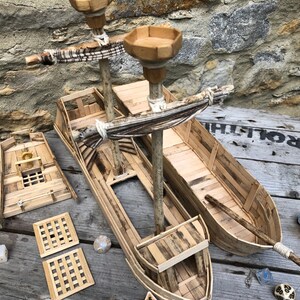 Miniature Frigate Ship With FREE Rowboat | 28mm 32mm 1\56 Tabletop ...
