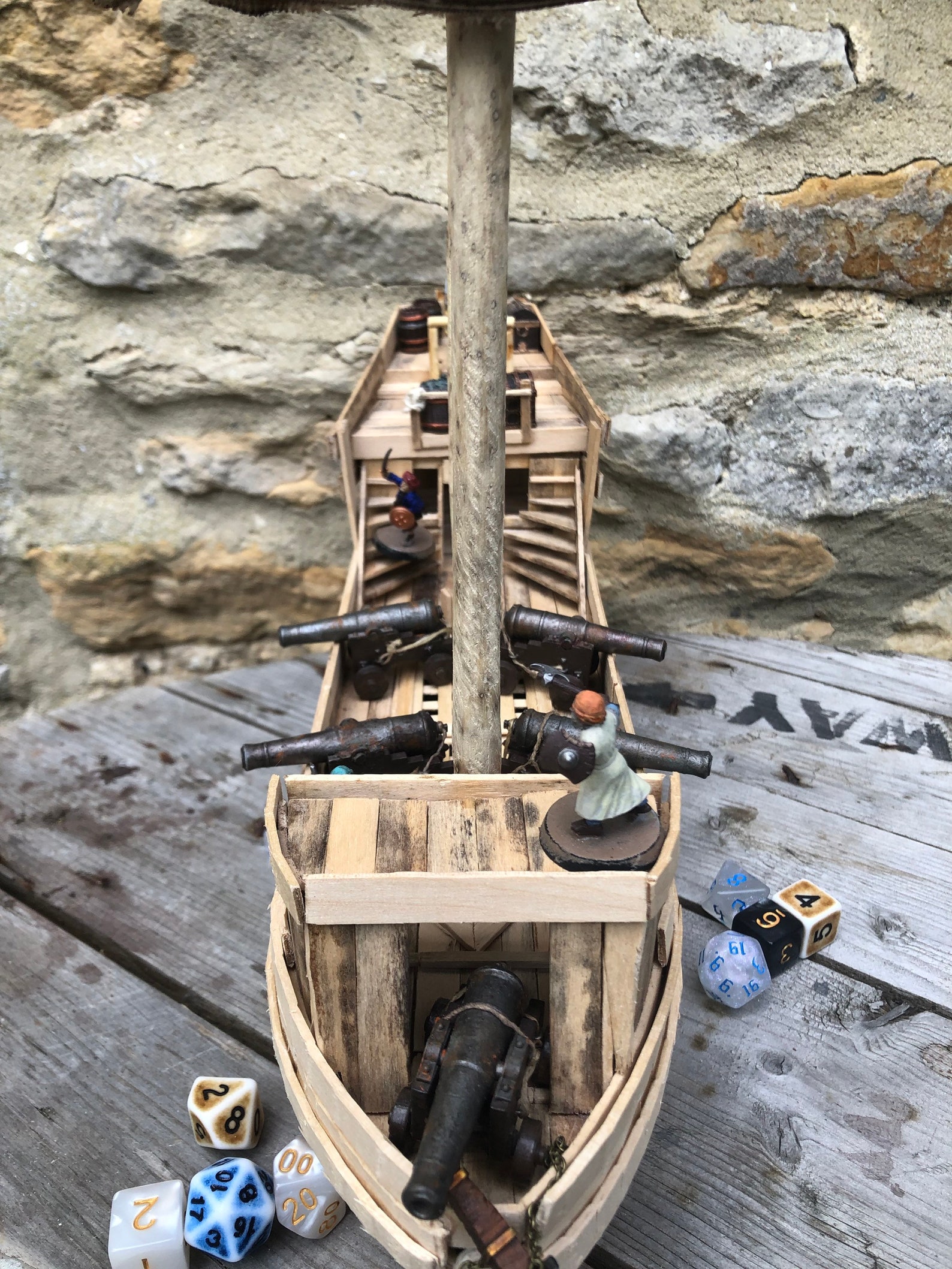Miniature Frigate Ship With FREE Rowboat | 28mm 32mm 1\56 Tabletop ...