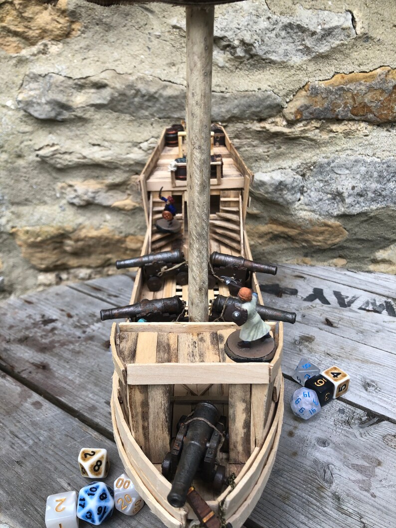 Miniature Frigate Ship With FREE Rowboat | 28mm 32mm 1\56 Tabletop ...