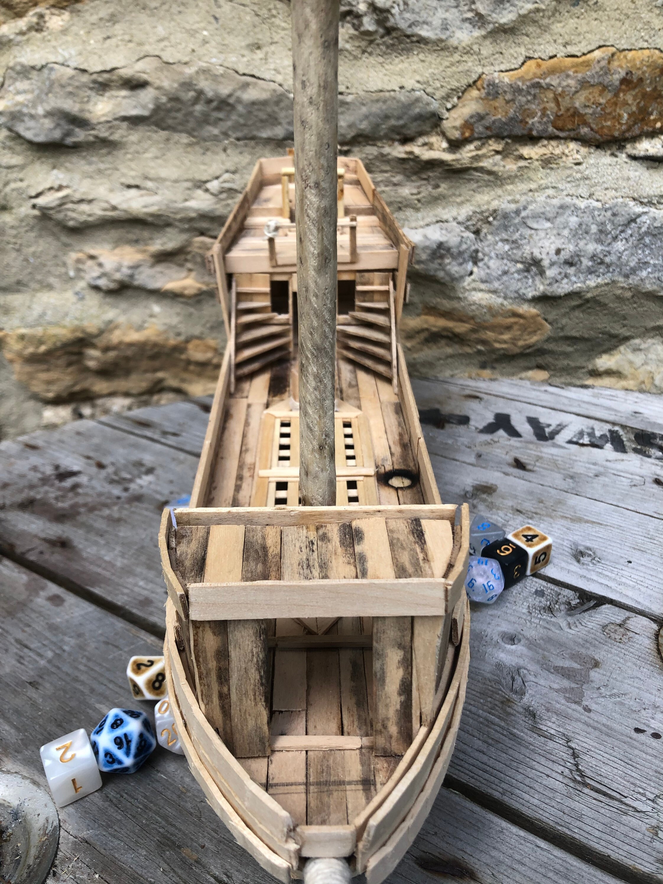 Miniature Frigate Ship With FREE Rowboat | 28mm 32mm 1\56 Tabletop ...