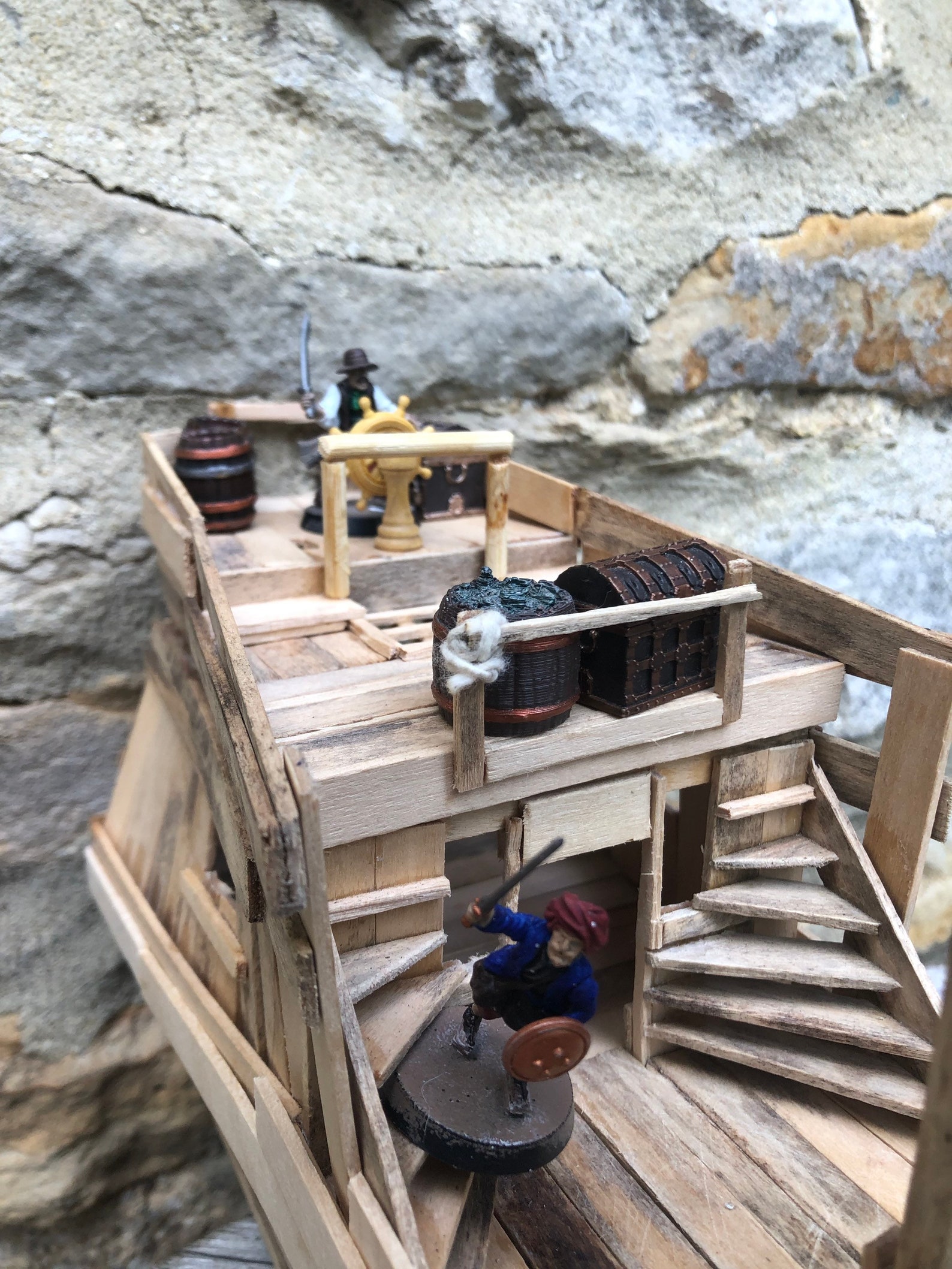 Miniature Frigate Ship With FREE Rowboat 28mm 32mm 156 - Etsy