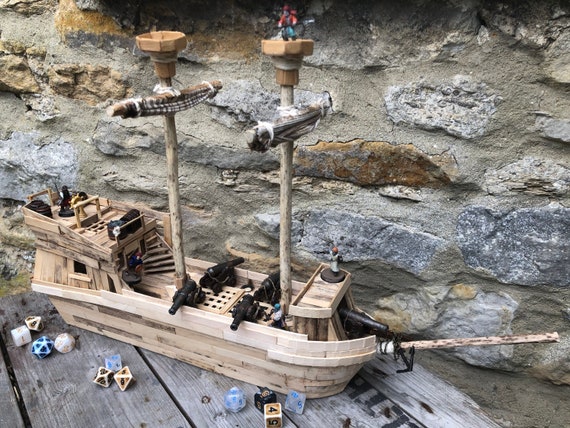 Miniature Frigate Ship With FREE Rowboat 28mm 32mm 156 - Etsy