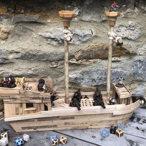 Miniature Frigate Ship With FREE Rowboat | 28mm 32mm 1\56 Tabletop ...