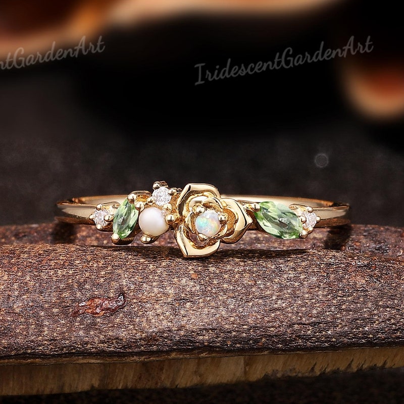 Opal and August Ring - Etsy