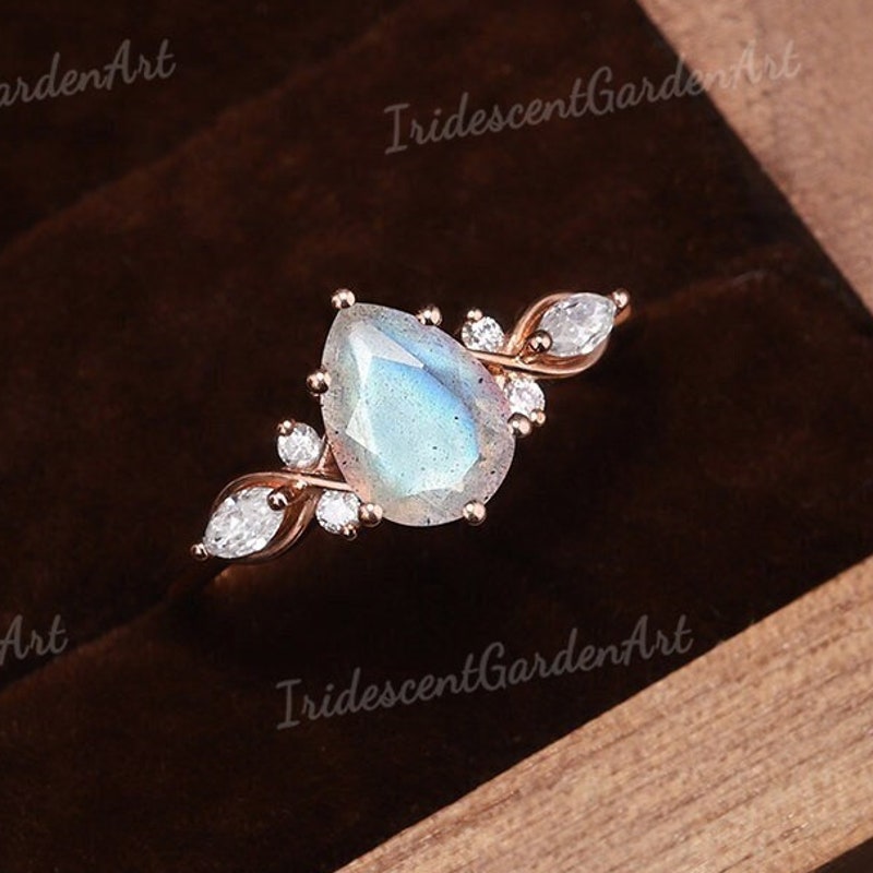 Labradorite Engagement Ring - Etsy