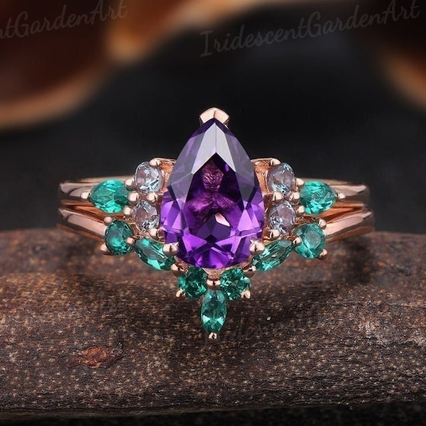 Gemstone Ring Set - Etsy