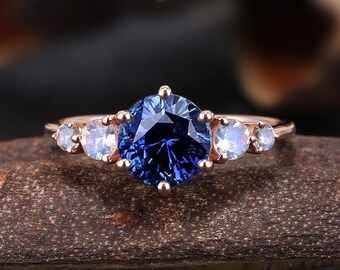 Blue Wedding Ring | Etsy