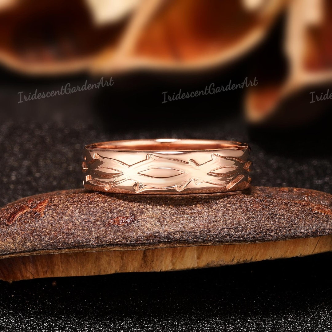 Nature Inspired Men's Engagement Ring Branch Ring Rose Gold Mens ...
