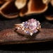 Fireworks Cut Pink Sapphire Engagement Ring Set Amethyst Diamond ...