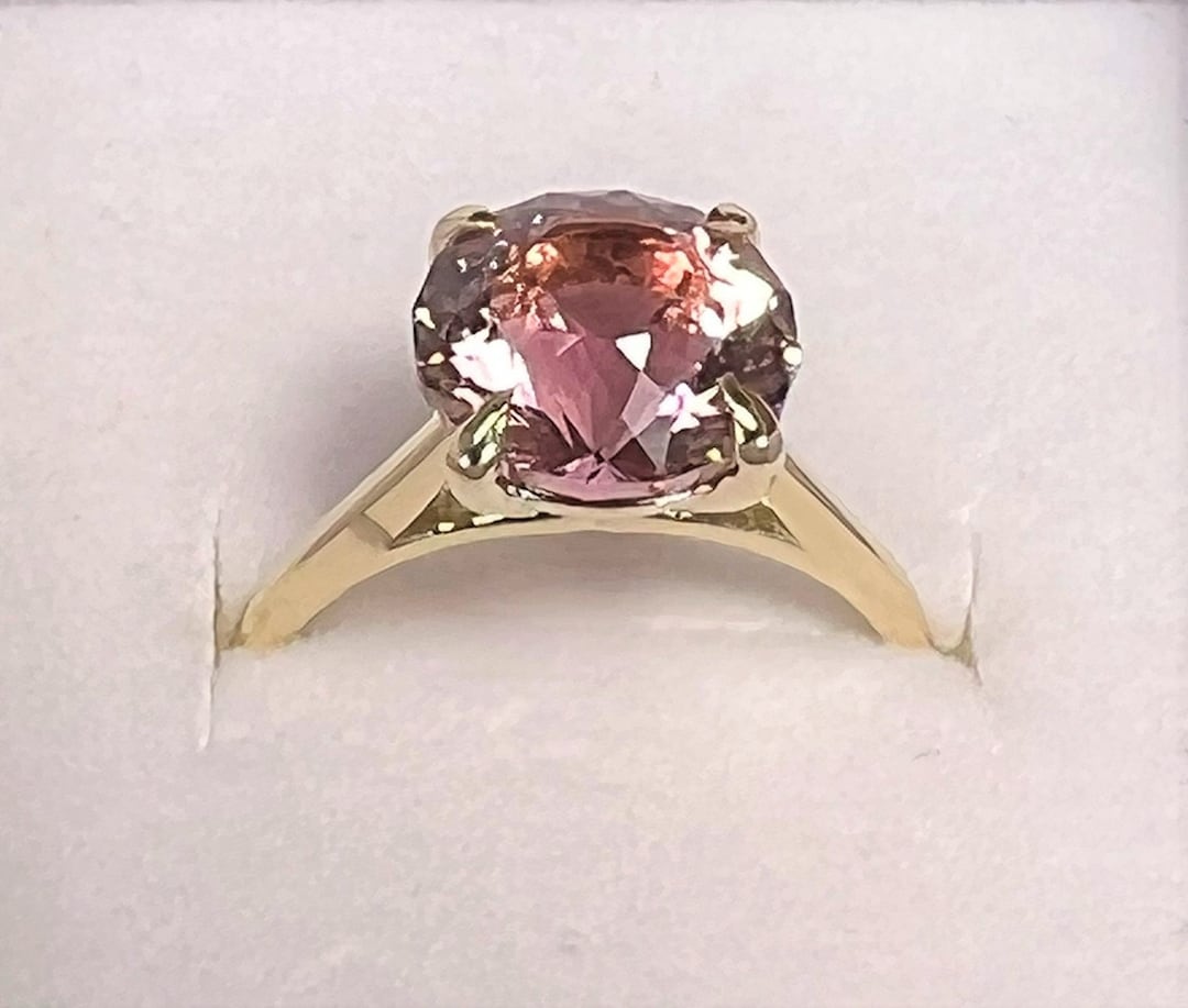 Pink Tourmaline Engagement Ring Precision Portuguese Cut Tourmaline ...