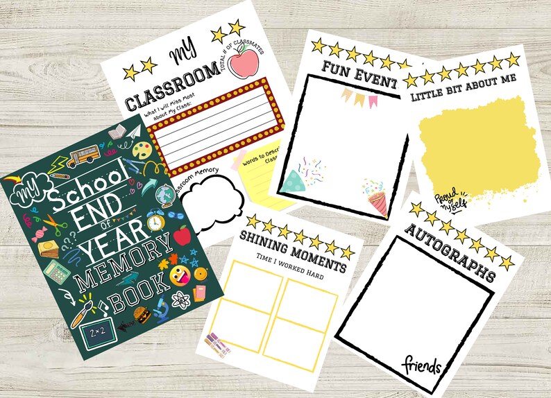Back to School New Year Memory Book Keepsake Great for Preschool-2nd ...