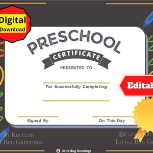 Preschool End of the Year Awards! Congratulations You're Moving up ...