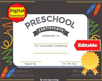Preschool End of the Year Awards! Congratulations You're Moving up ...