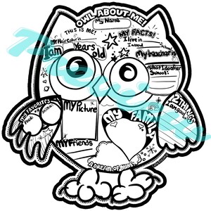 Back to School! Color Your Own OWL / Whoo Am I/ About Me FALL Poster ...