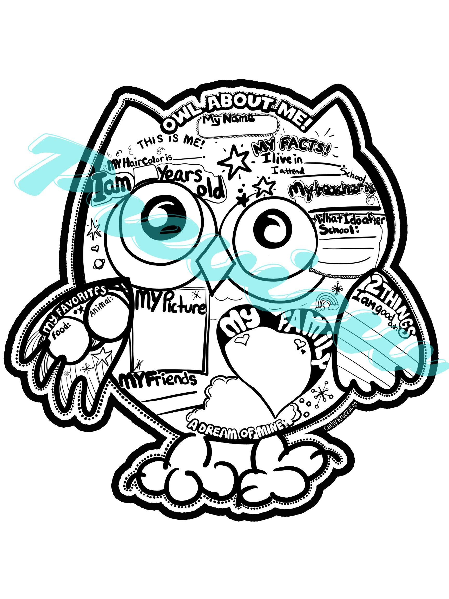 Back to School! Color Your Own OWL / Whoo Am I/ About Me FALL Poster ...