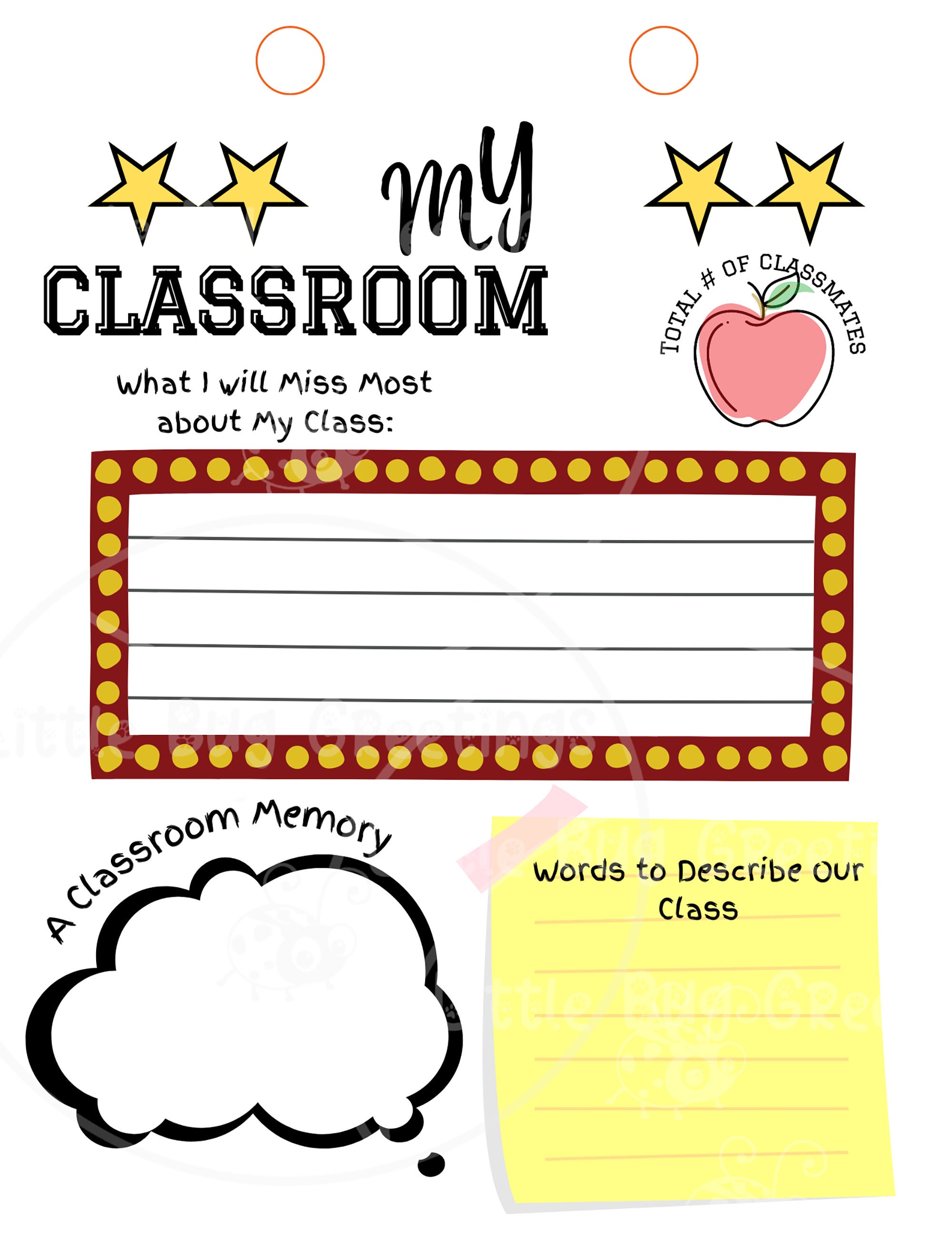 Back to School New Year Memory Book Keepsake Great for Preschool-2nd ...