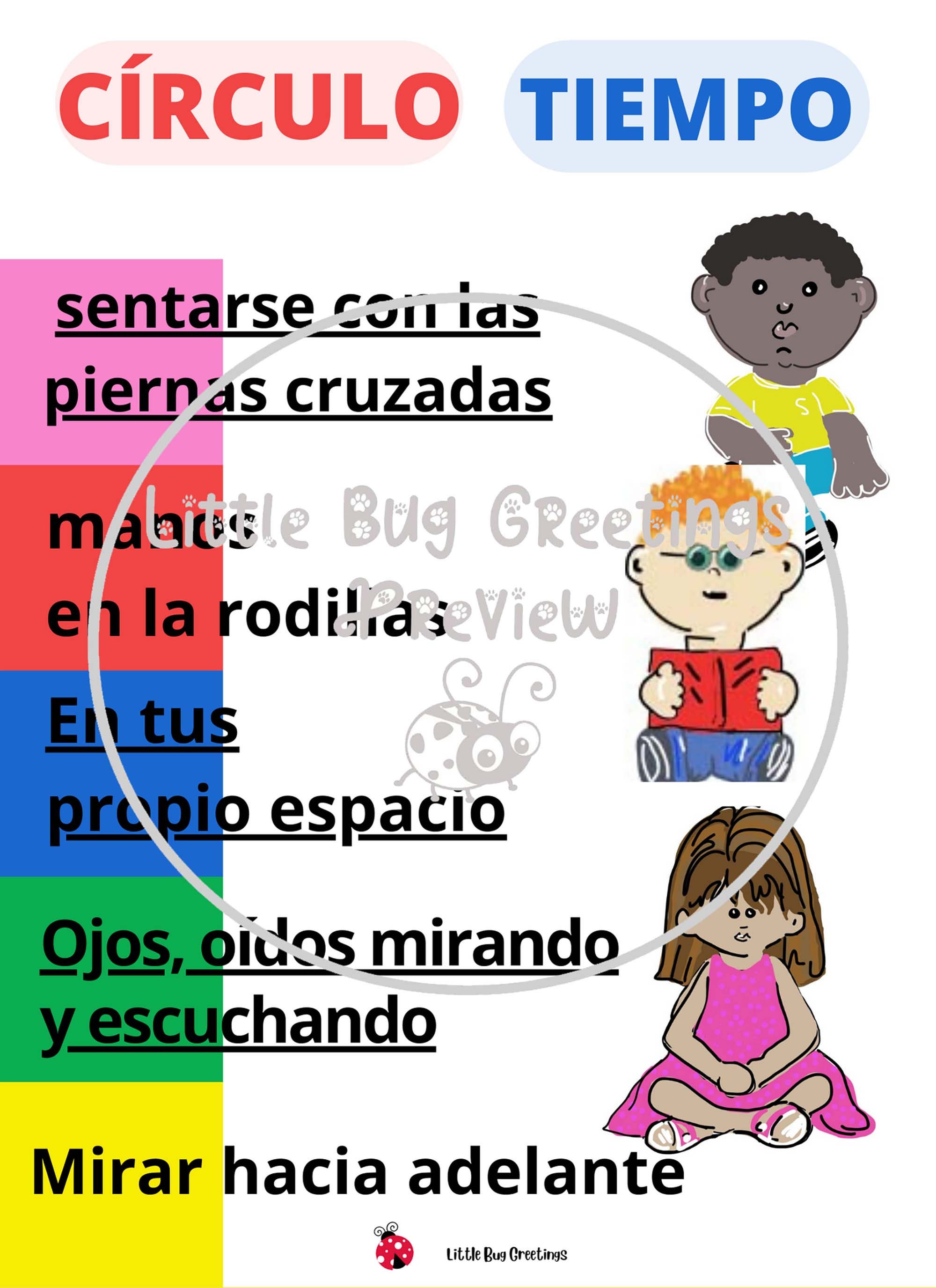 Circle / Rug Time Behavior the Best Chart Poster! Spanish and English ...