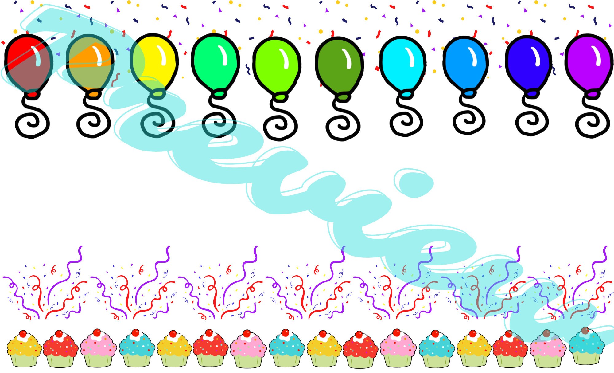 Editable! Birthday Party Classroom Themed Cupcakes and Balloons With ...