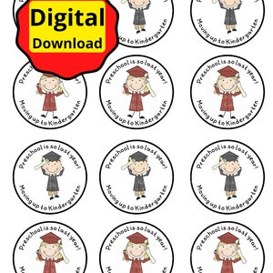 Preschool to Kindergarten Graduation Stickers and Motivational Stickers ...