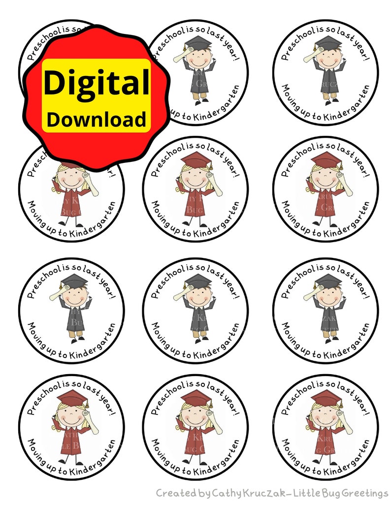 Preschool to Kindergarten Graduation Stickers and Motivational Stickers ...