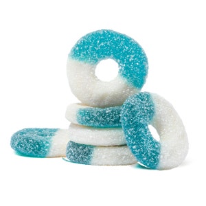 Gourmet World's Best Blue Raspberry Rings Soft & Chewy Gummy Candy ...