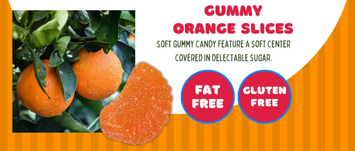 Zachary Sugar Coated Orange Slice Wedges Gummy Candy Delicious Gummies ...