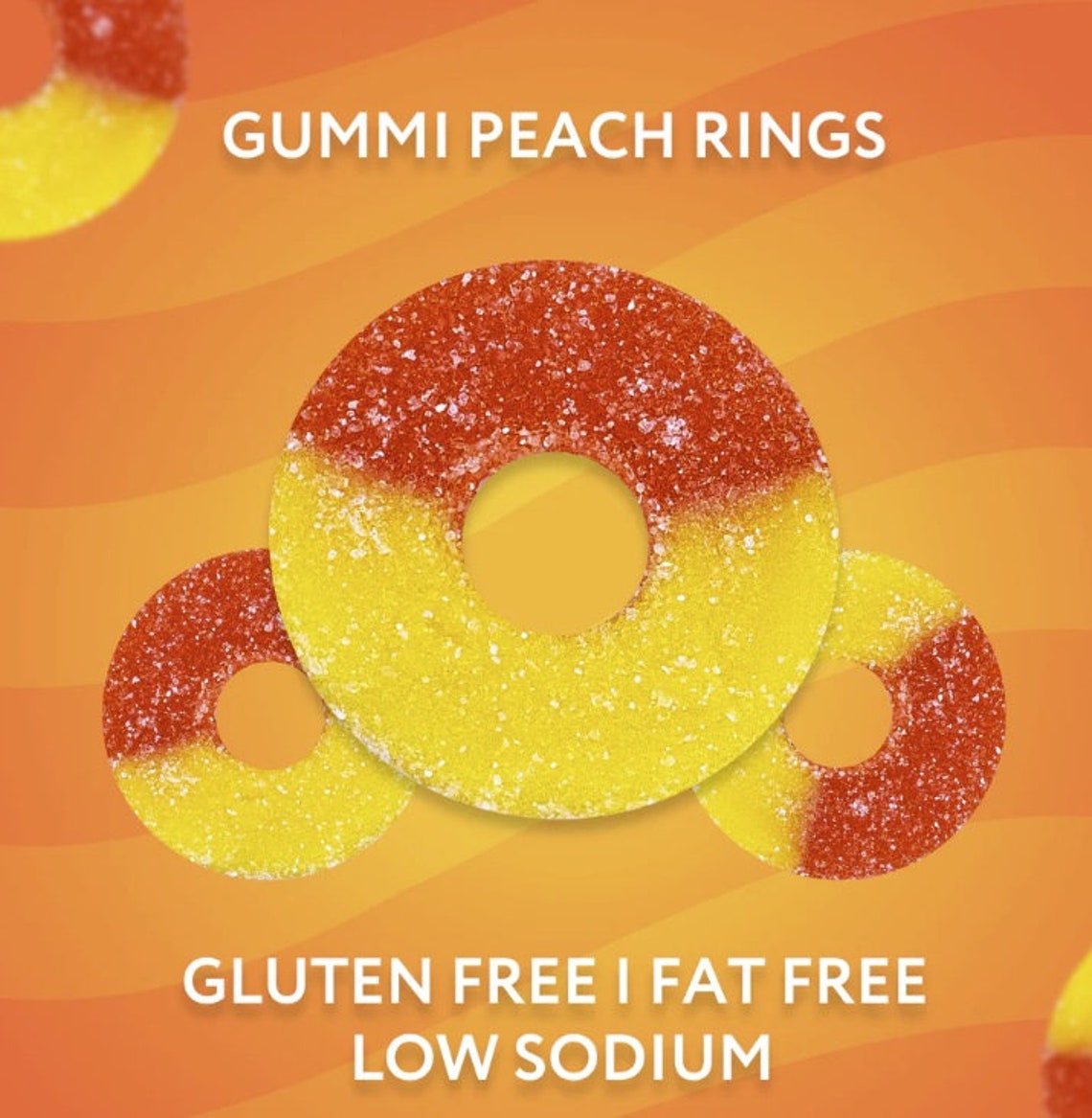 Gourmet Gummi Peach Rings Soft & Chewy Gummy Candy Delicious Sugar ...