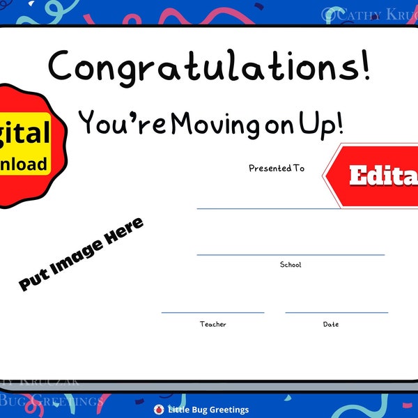 Moving up Certificate - Etsy