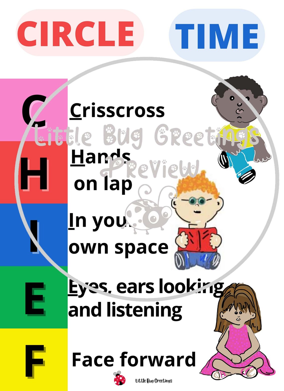 Circle / Rug Time Behavior the Best Chart Poster! Spanish and English ...