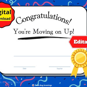 Preschool End of the Year Awards! Congratulations You're Moving up ...