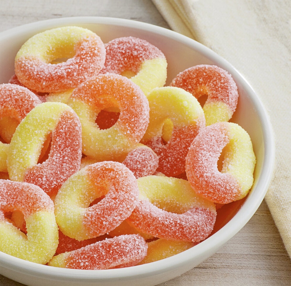 Gourmet Gummi Peach Rings Soft & Chewy Gummy Candy Delicious Sugar ...