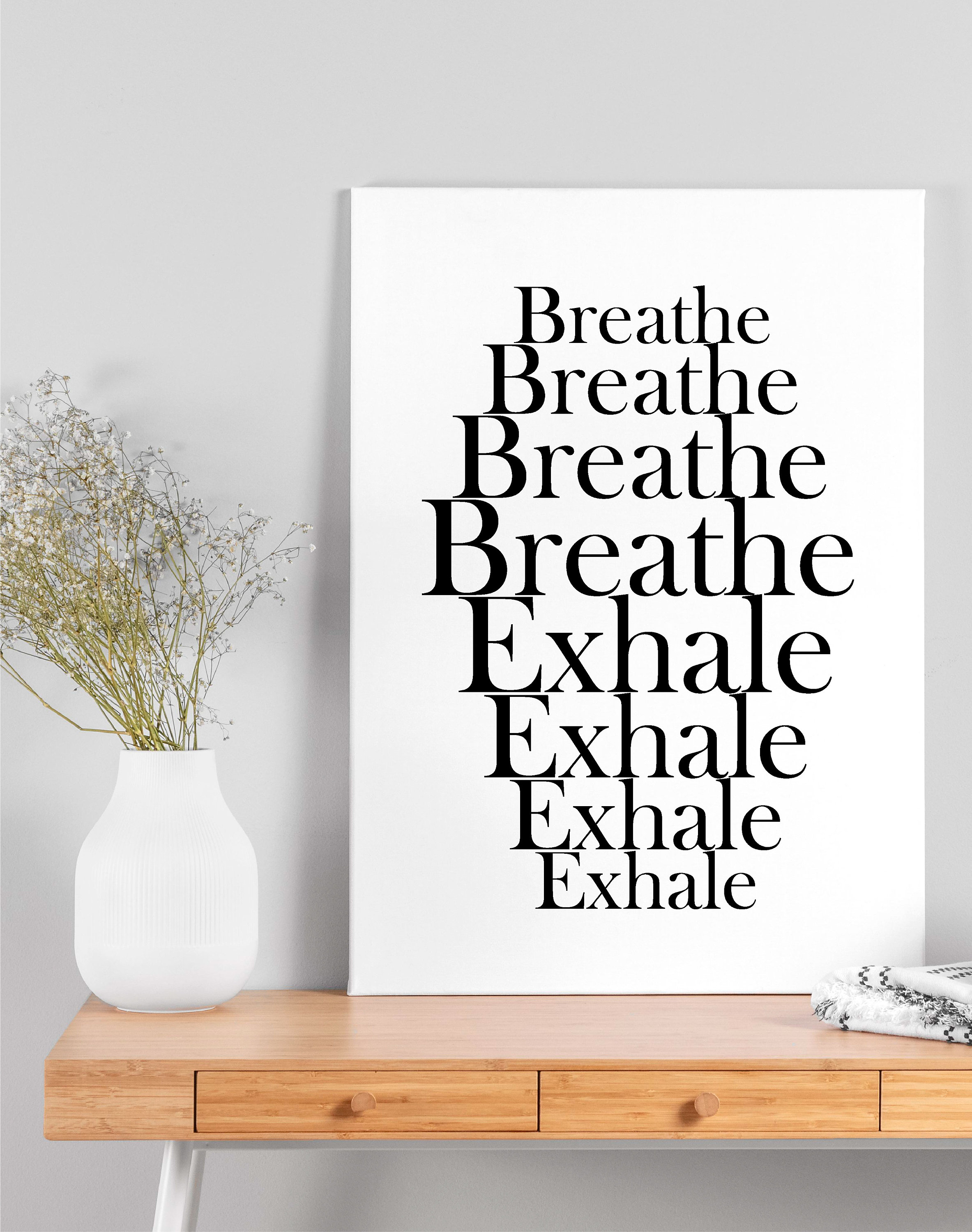 Breathe Exhale, Transparent Background Print Font Typography, Digital ...