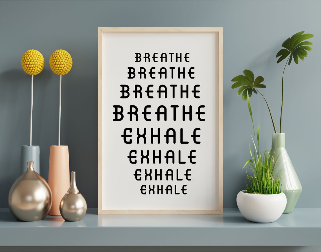Breathe Exhale, Transparent Background Typography, Print Font 3 ...