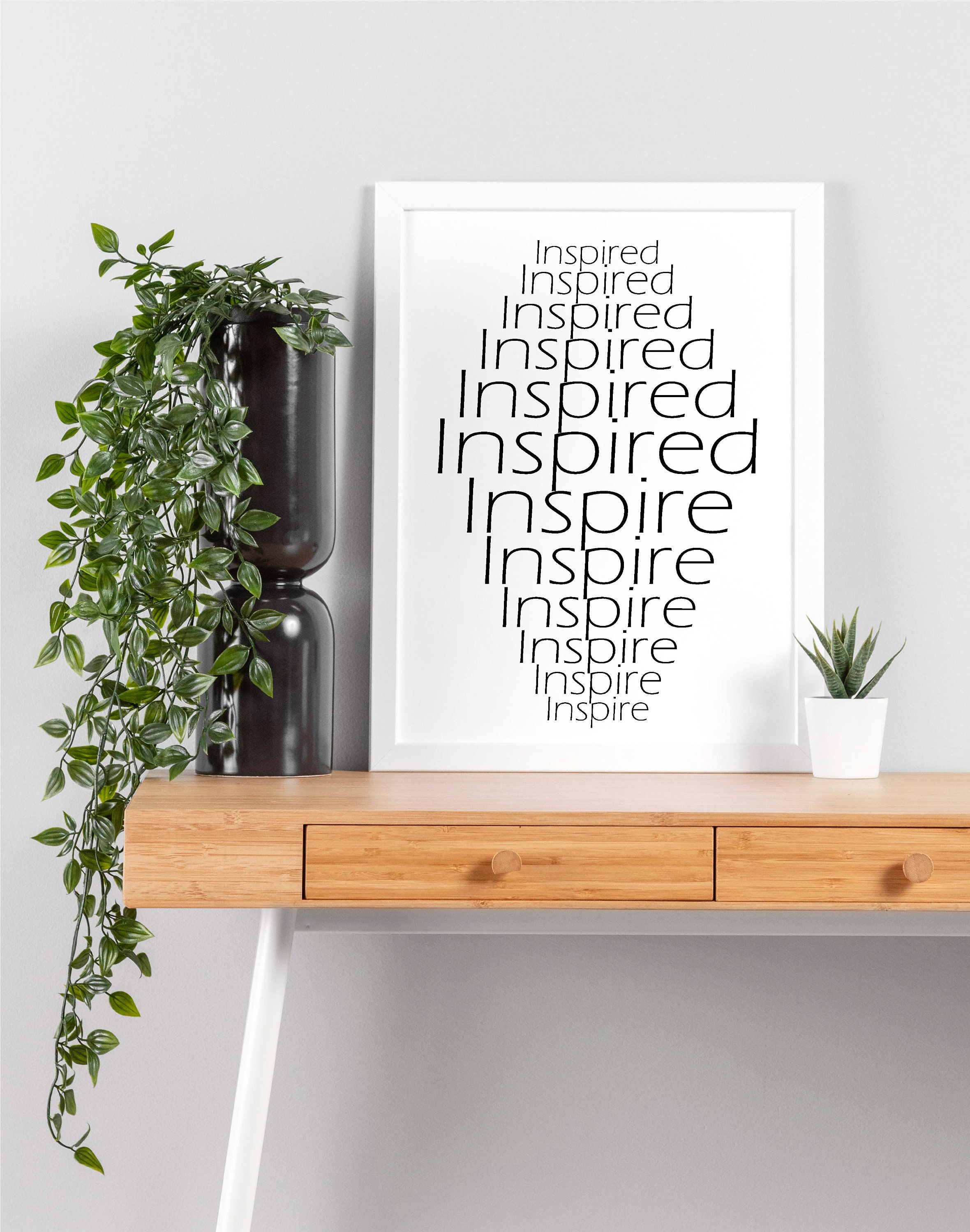 Inspired Inspire Transparent Background Word Art Typography - Etsy