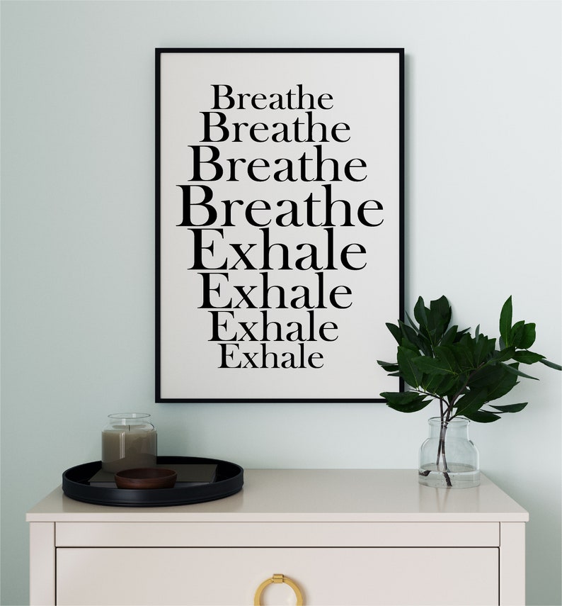 Breathe Exhale, Transparent Background Print Font Typography, Digital ...